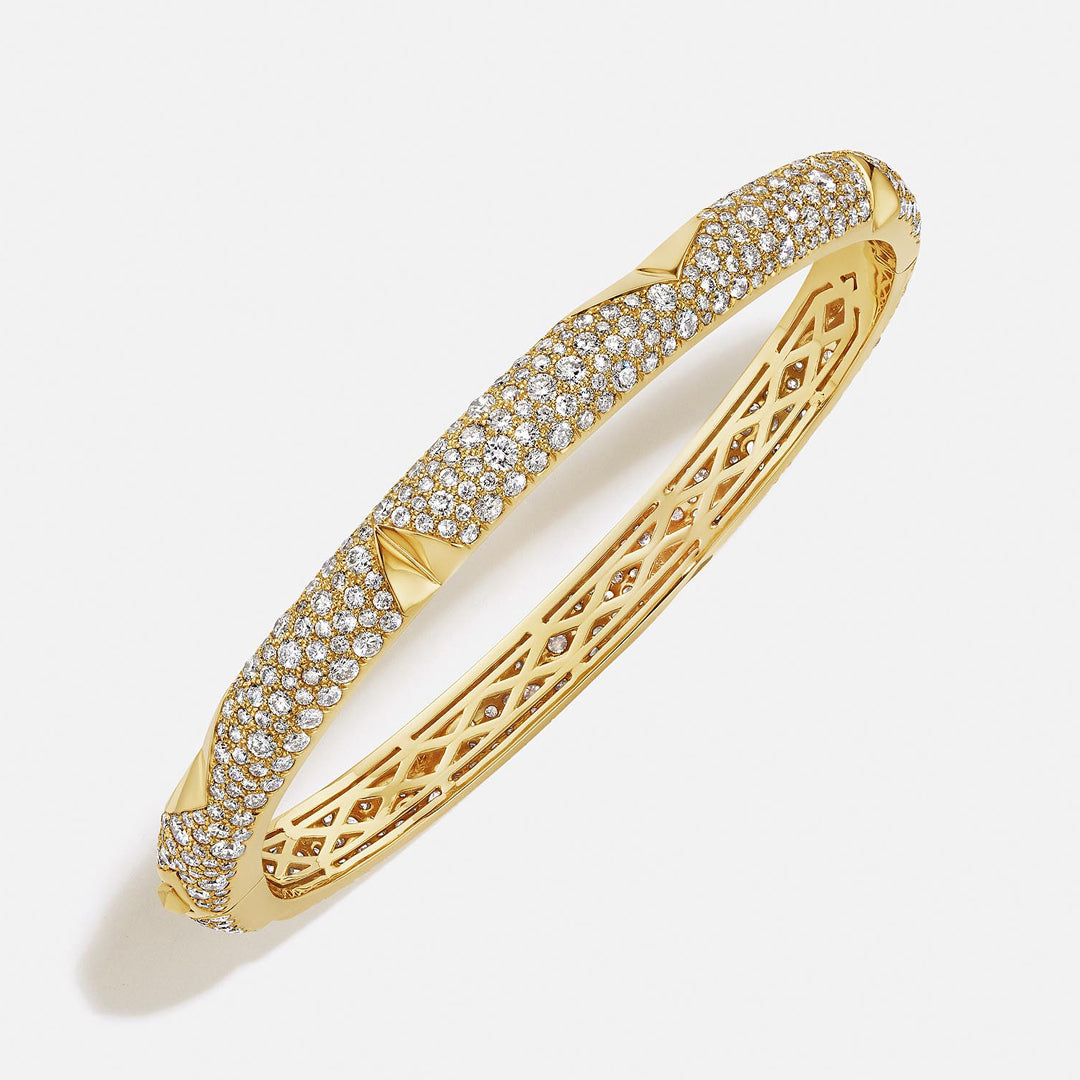 Bombé Pavé Diamond Bangle – Aether Diamonds